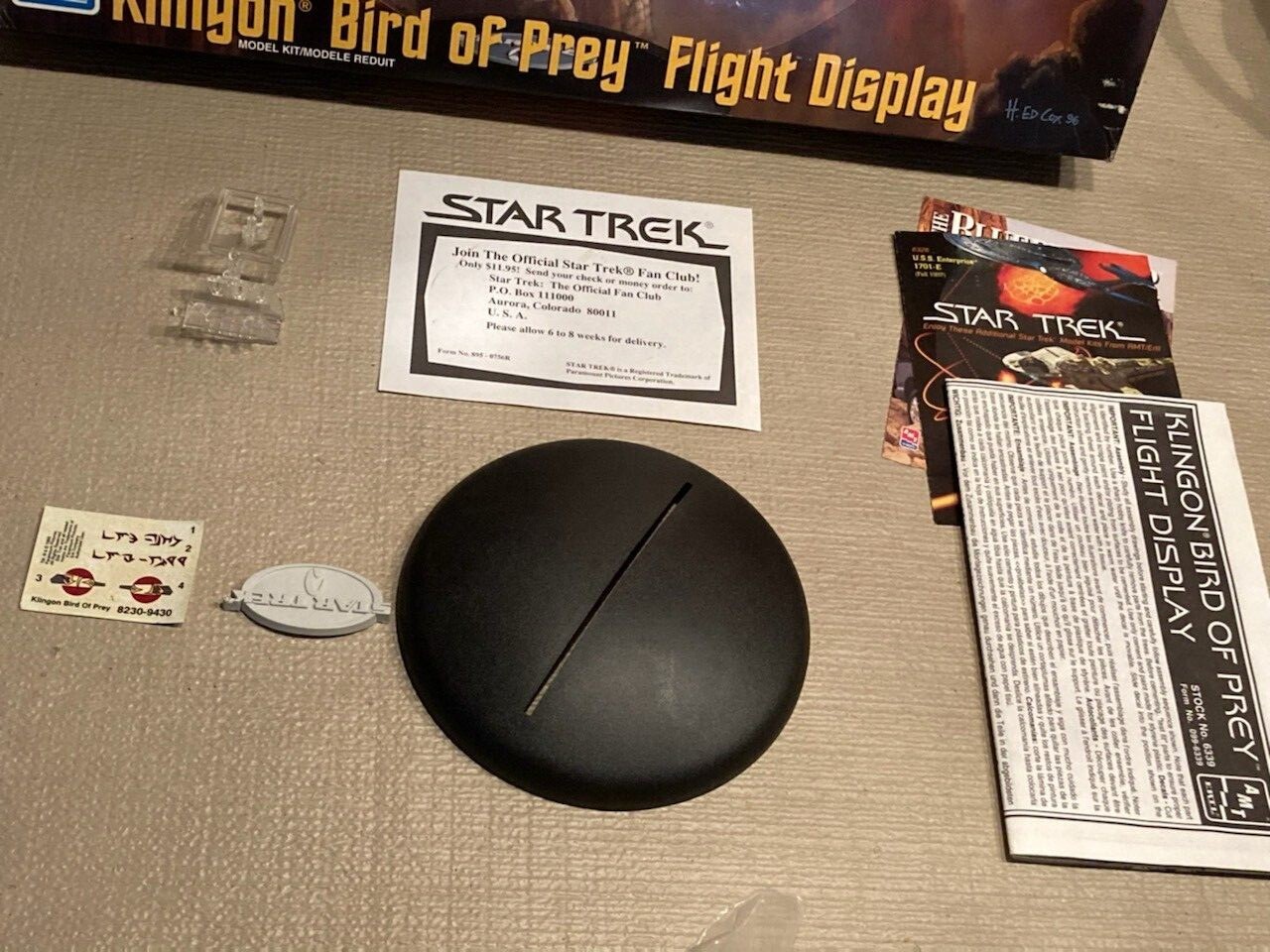 AMT Star Trek Klingon Bird of Prey Flight Display Model - Kit #6339 ...