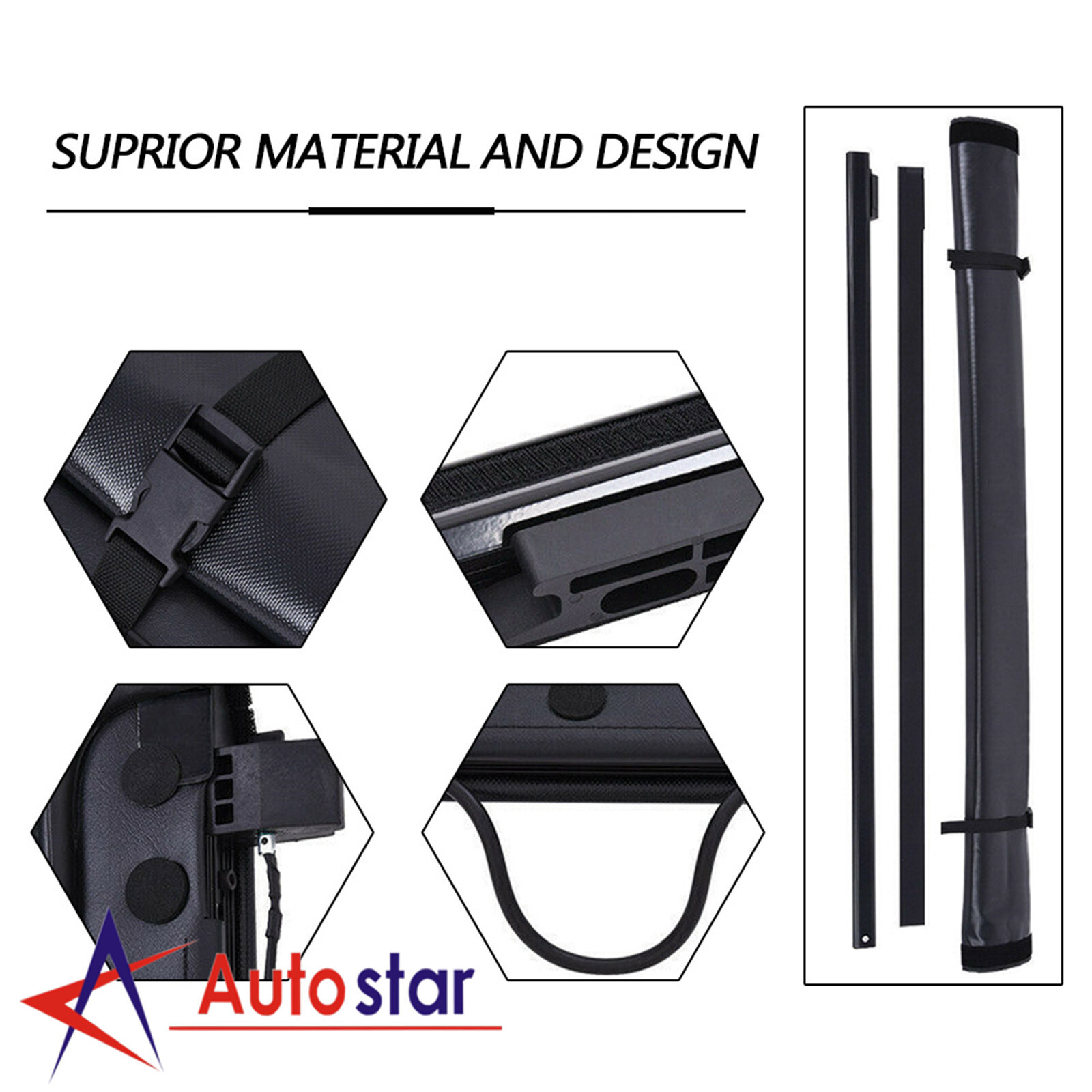 8FT Roll Up Truck Bed Tonneau Cover For 07-13 Chevy Silverado GMC ...