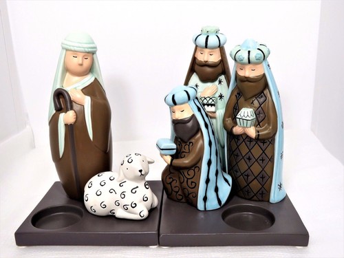 Christmas Partylite Nativity SHEPHERD & THREE KINGS TEALIGHT CANDLE ...
