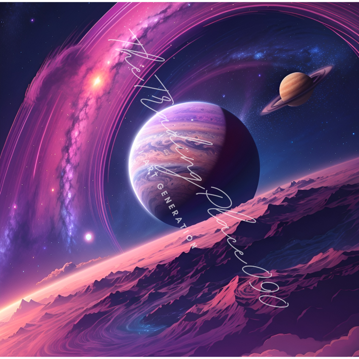 Outer Space Art Neon