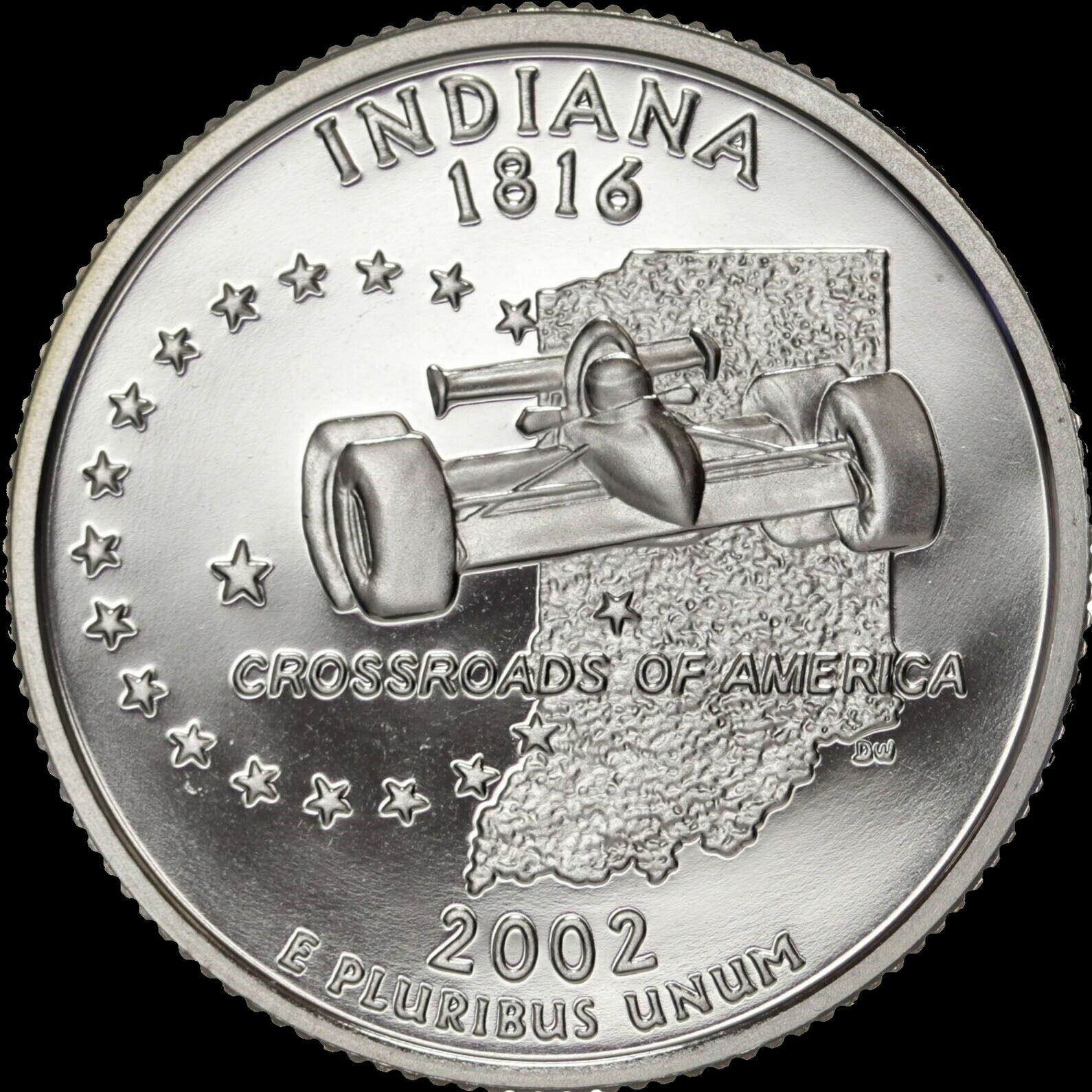 2002 S Indiana State Quarter Gem Proof Deep Cameo CN-Clad Coin | eBay