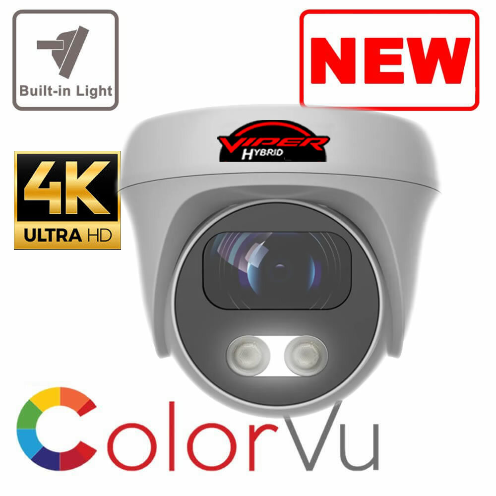 VIPER PRO CCTV CAMERA COLOR NIGHT COLORVU 8MP 4K OUTDOOR BNC TVI AHD ...