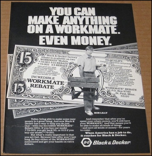 1980 Bob Lilly Black & Decker Print Ad Advertisement Dallas Cowboys HOF ...