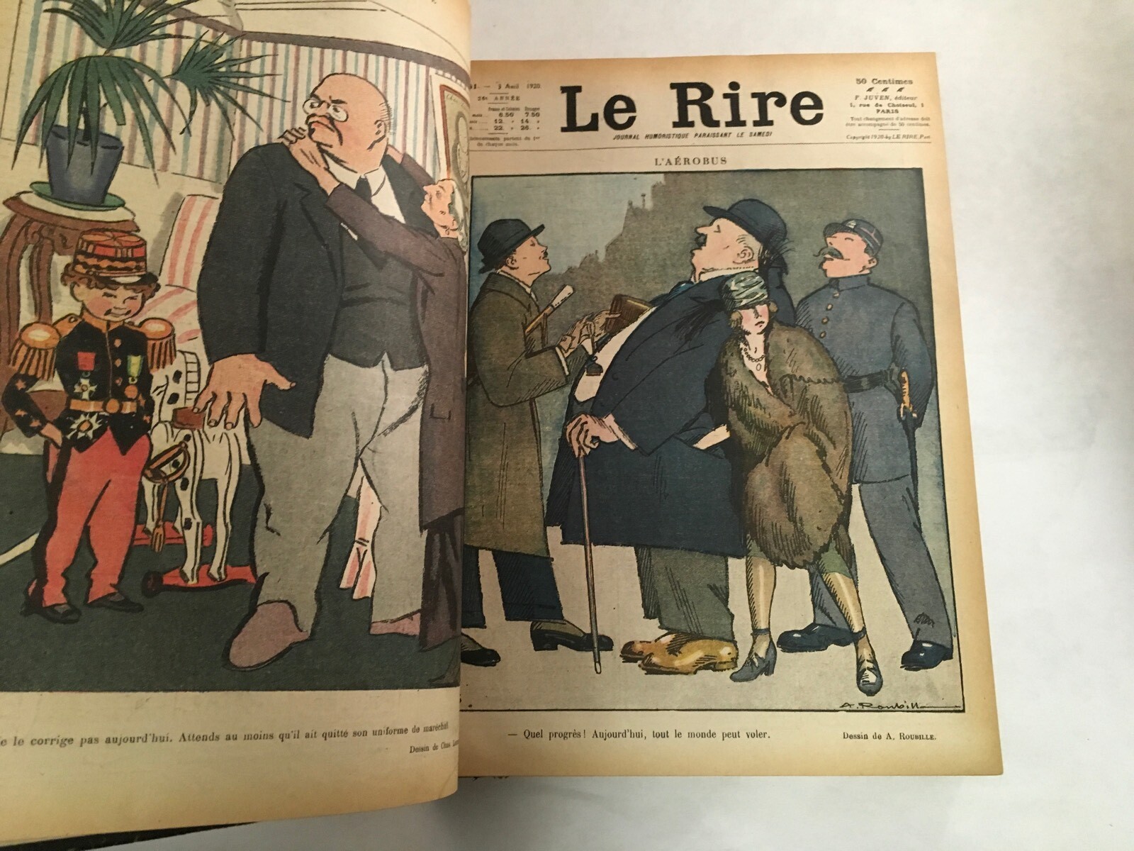 ANTIQUE LE RIRE 1920 BOUND VOLUME BOOK FRENCH MAGAZINE GRAPHIC ART ...