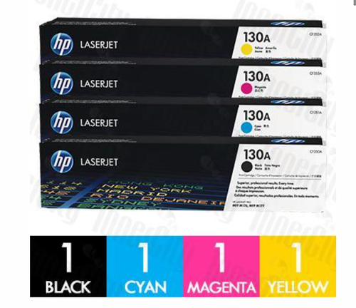 HP 130A (CF350A-CF353A) 4 Pack Genuine Toner Cartridge Combo | eBay