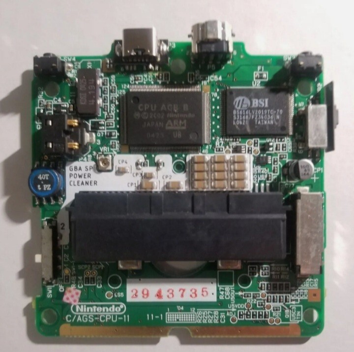 Modded Gba Sp AGS-001 JPN main board with Ips V2, USB-C, Power cleaner ...