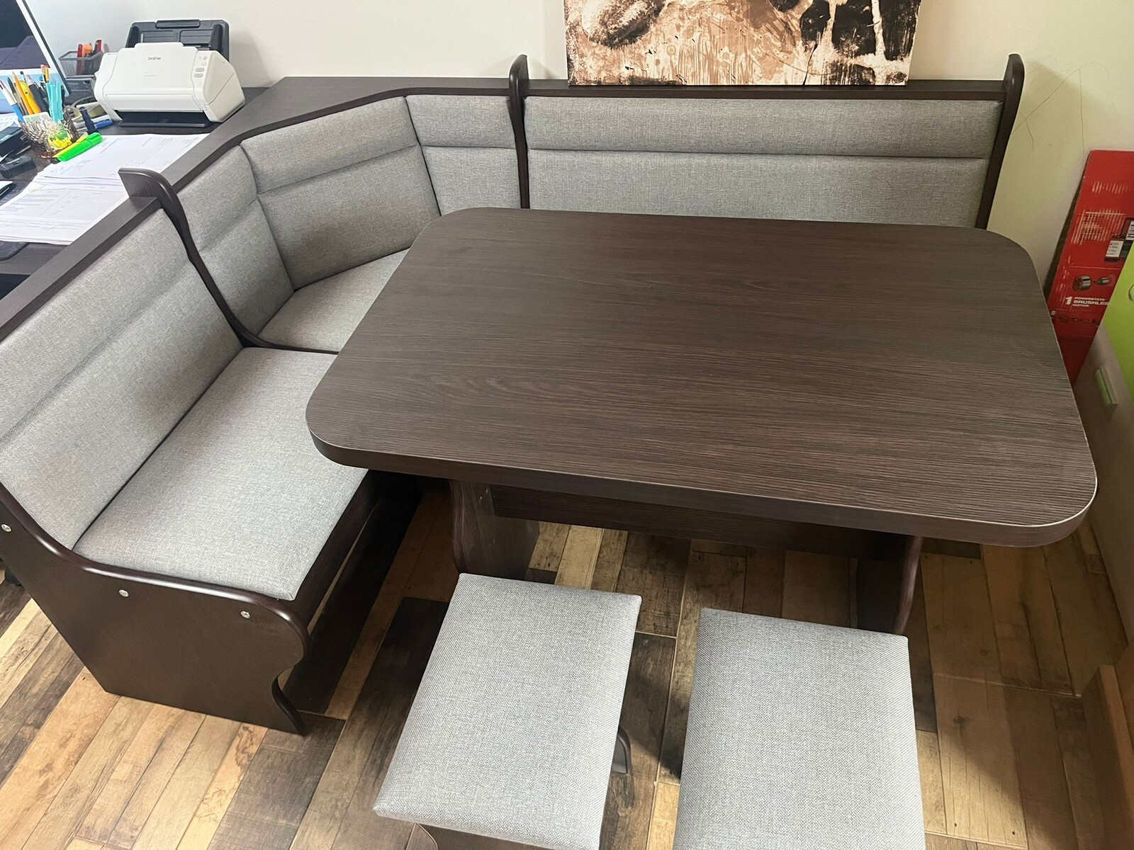 KITCHEN DINING CORNER SEATING BENCH TABLE 2 STOOLS WITH STORAGE | eBay UK