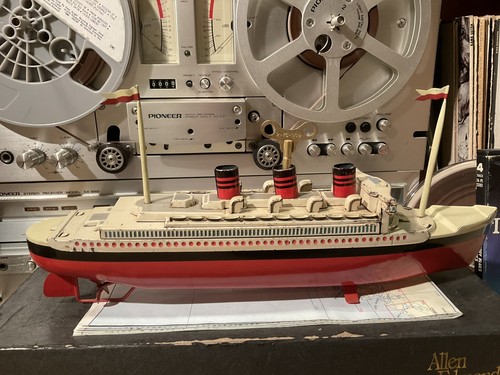 Collector Grade Vtg Japan Tin Wind-up Clockwork Boat Ship Ocean Liner ...