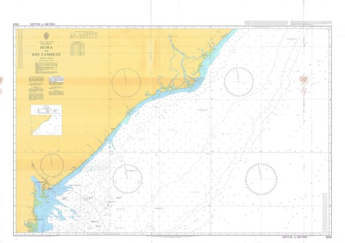 2934 Africa East Coast Mozambique Beira Rio Zambeze Chart Map Marine ...