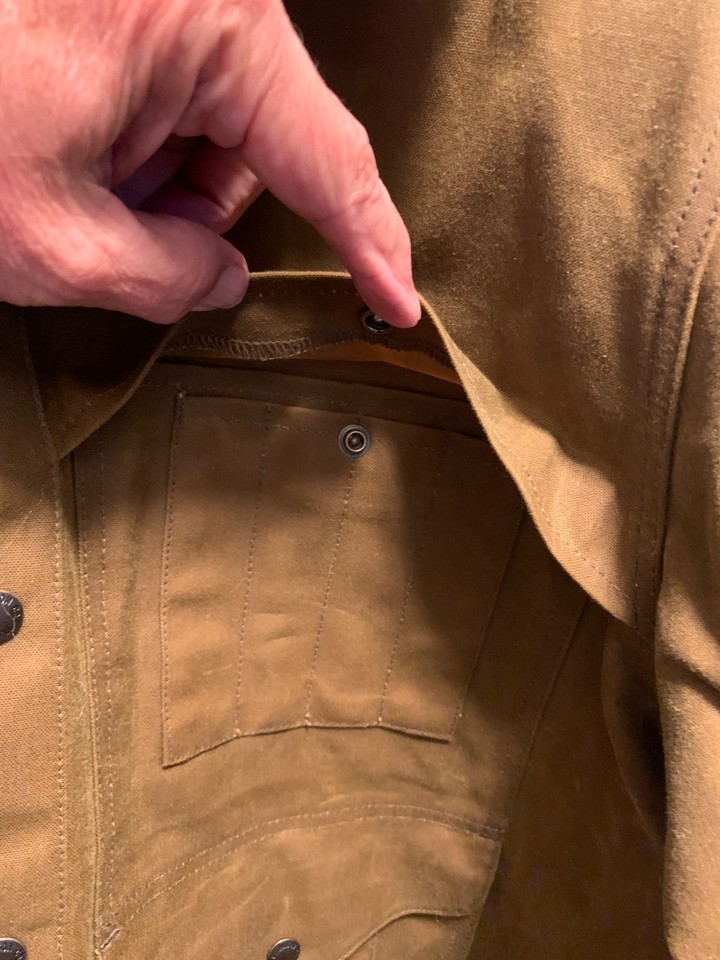 FILSON Tin Cloth Long Hunting Jacket Dark Tan Mens Waxed Canvas New ...