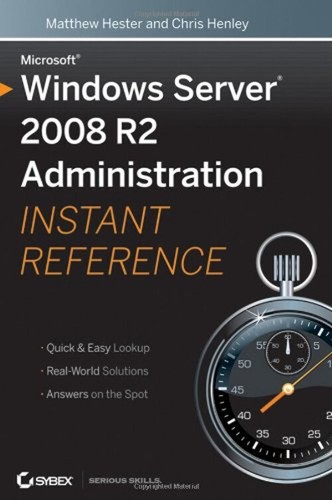 Microsoft Windows Server 2008 R2 Administration : Instant Referen 9780470525395| eBay