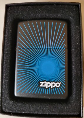 Zippo 24150 Starburst Blue Black Matte New in Original Box Retired 2006 ...