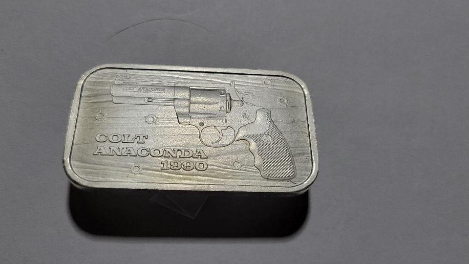1 oz 1990 Silver * RARE * Colt Snake Gun Anaconda * #245 * Max Mint 300 ...