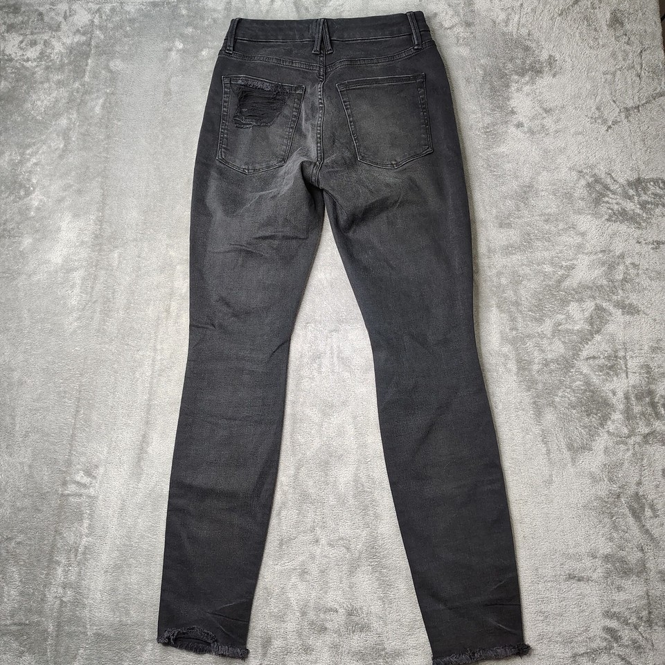 Good American Jeans Womens 28 Fit 27x30 Black Good Waist High Rise ...