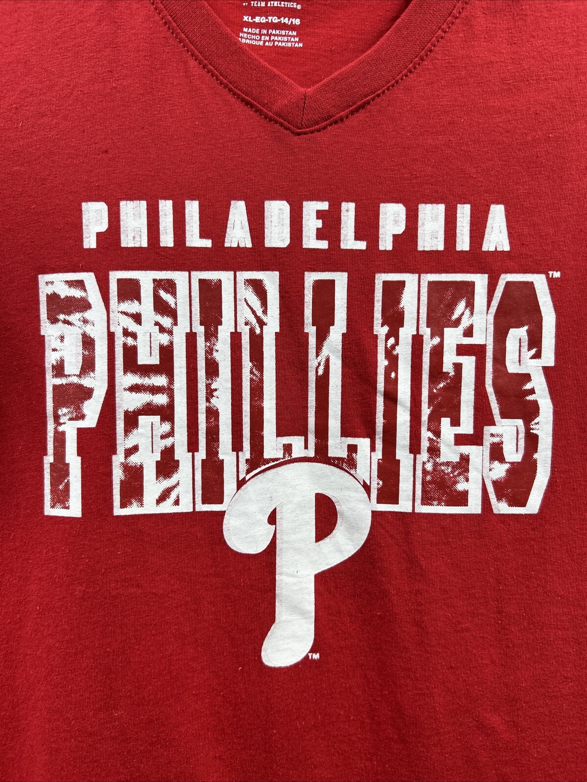 Philadelphia Phillies MLB Genuine Merchandise Red V-Neck T Shirt Girls ...