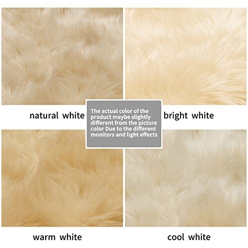 Ultra Soft Round Faux Sheepskin Fur Area Rug Beige Circular Shaggy Rug ...