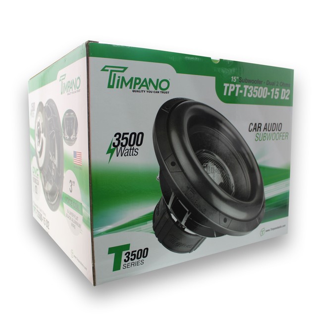 Timpano 15" Car Audio Subwoofer 3500W Dual 2 Ohms Ultimate Performance ...