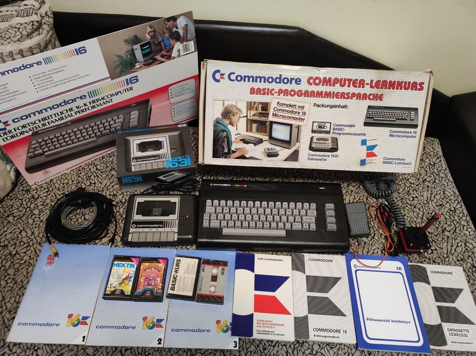 Vintage Commodore 16 Computer Tested Working. Box, Joystick, Manual ...