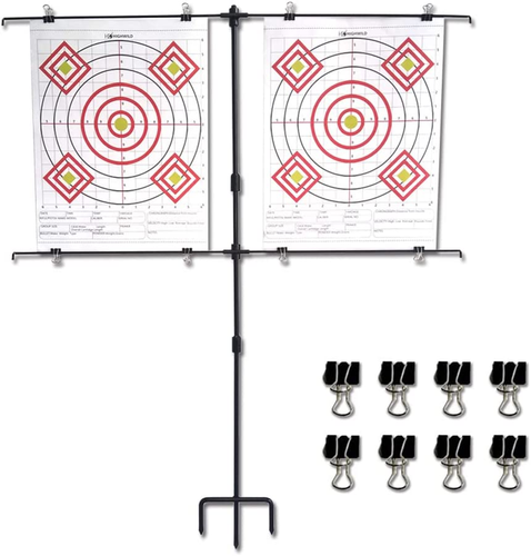 Adjustable Paper Target Stand, Frame with 8 Clips | Clear Bullseye ...