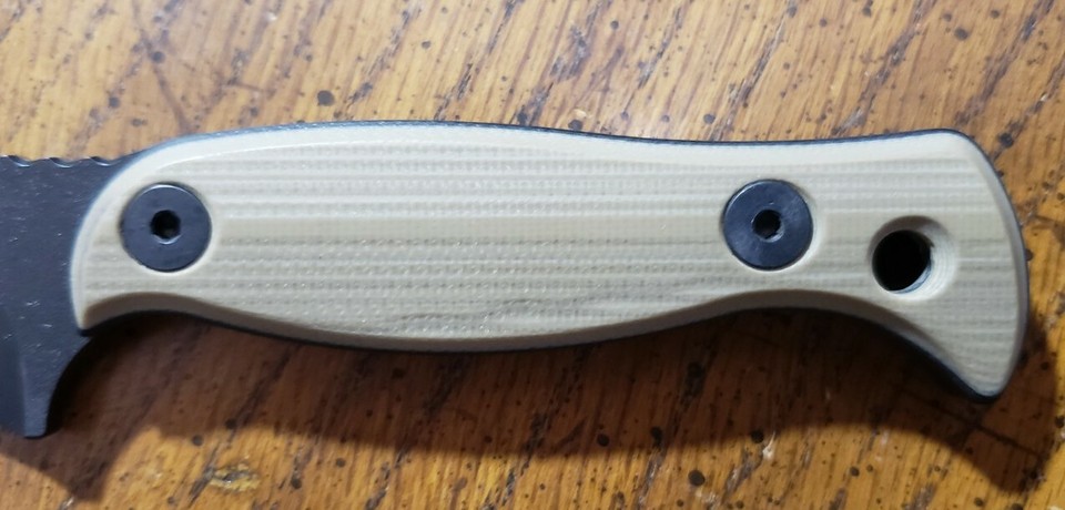 Half Face Blades HFB Extremis MK1 3.5" S35VN Blk Cerakote Blade Tan G10 ...
