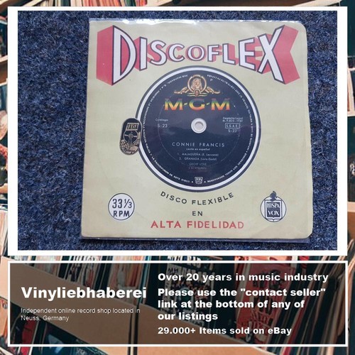 7" Single Spain Vinyl Connie Francis - Malaguena FLEXI DISC SUNG IN ...