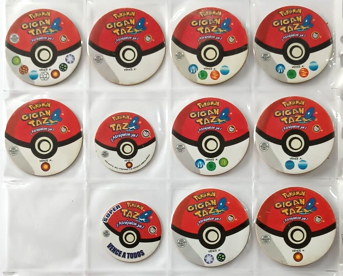GIANT TAZOS POKEMON 1 Gen KANTO Full Set 151/151 ARGENTINA 1999 Pepsico ...