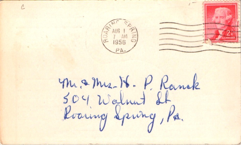 Nason Hospital Thank You Postcard 1956 Roaring Spring PA Fundraiser ...