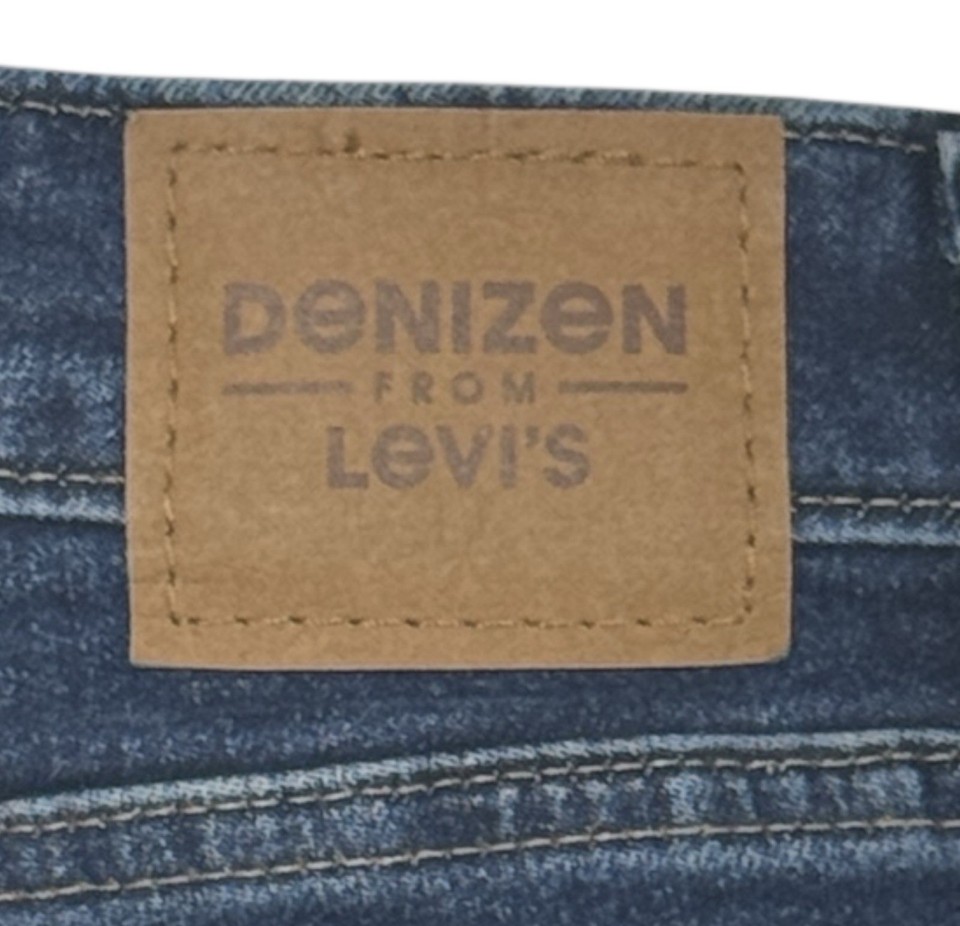 Denizen From Levis High-Rise Cuffed Blue Denim Stretch Shorts Size 14 ...