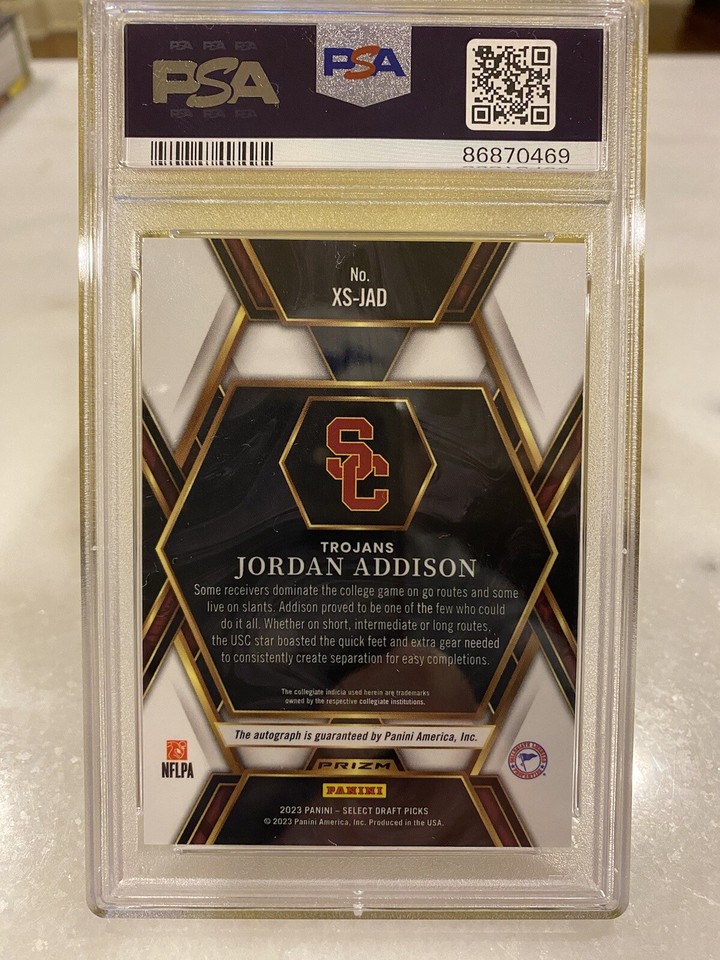 2023 Select Draft Picks Jordan Addison Auto X-Factor **PSA 10** | eBay