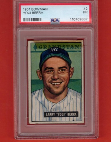 1951 Bowman #2 Yogi Berra PSA 1 PR New York Yankees #34028 | eBay