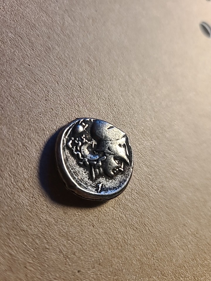 CORINTH GREECE GREEK SILVER PLATED STATER PEGASUS RESTRIKE COIN TOKEN ...