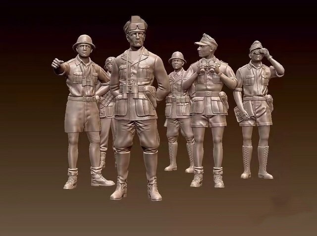 1/72/48/35/87/100/144 World War II African Rommel 6-Person 3D Printed ...