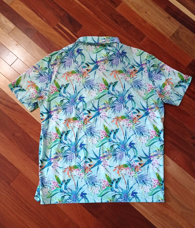 Sunday Swagger Polo Shirt XL Golf Short Sleeve Stretch Men's Tropical ...