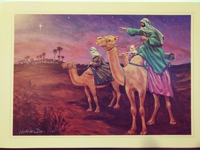 Beautiful Christmas Card Nativity scene in a stable setting with a poem ...