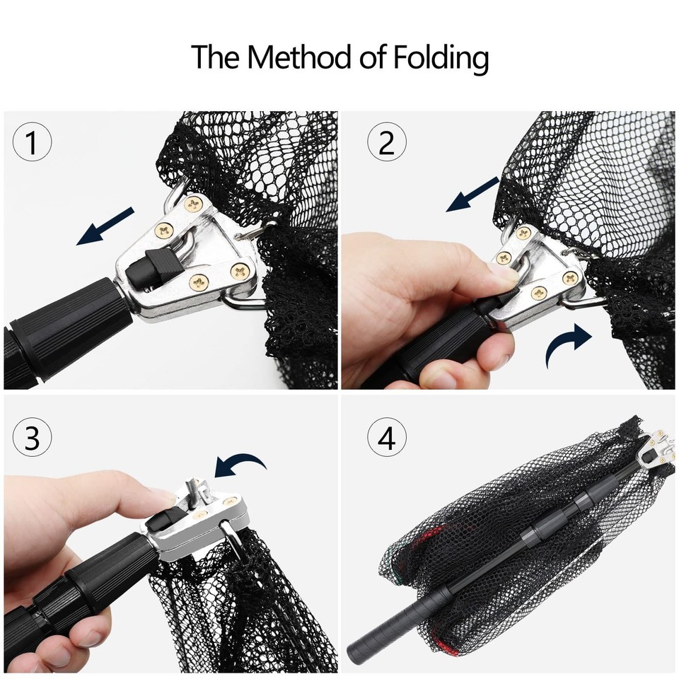 SAN LIKE Fishing Net Fish Landing Net Collapsible Fish Net with Anti ...