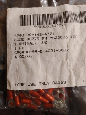 Ring Crimp Terminal MS25036-103 NSN 5940-00-143-4771 (25 pcs) | eBay