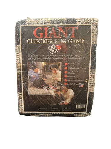 Jumbo Checker Board Rug With Jumbo Checkers 28x28 Made In The USA ...