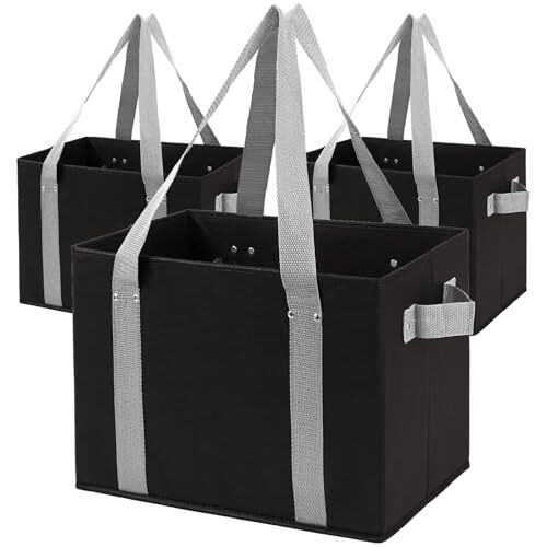 LALABAG Reusable Grocery Bags Pack of 3 - Heavy Duty Box Bag Large ...