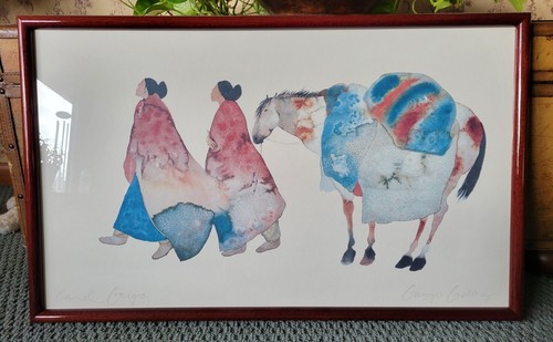 Carol Grigg Gango Gallery Two Native Women Walking Horse | eBay