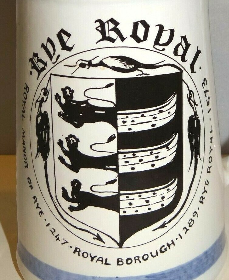 Cinque Ports Pottery Ltd The Monastery RYE ROYAL Coat of Arms Stein Mug ...