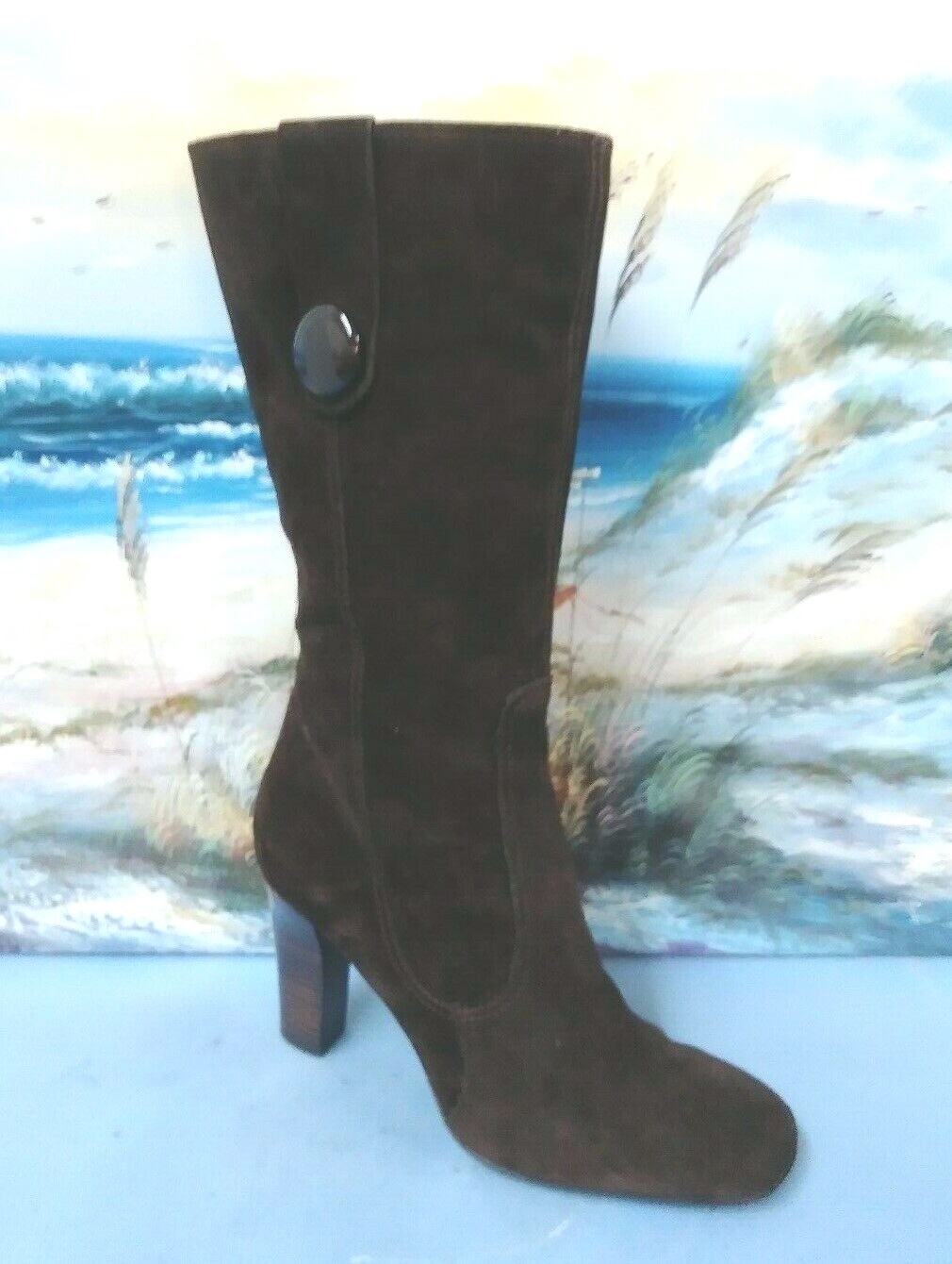 Women's FRANCO SARTO Lilith Brown Suede Tall Mid Calf… - Gem