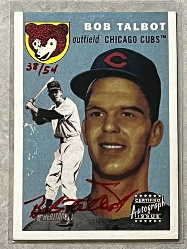 2003 Topps Heritage Bob Talbot Real One Red Ink Auto /54 1954 #ROBT ...