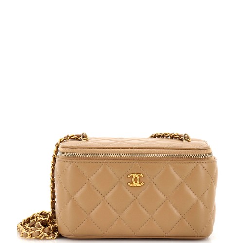 Chanel Pearl Crush Vanity Case with Chain Quilted Lambskin Small | eBay