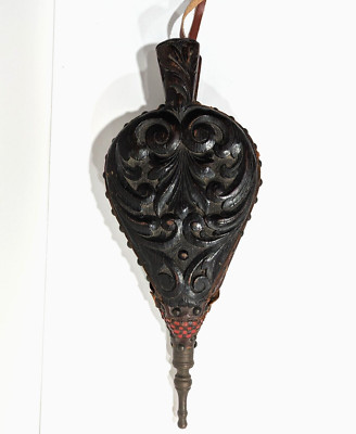 Antique Arts & Crafts Hand Carved Fireplace Bellows, Late 1800s, Wood ...