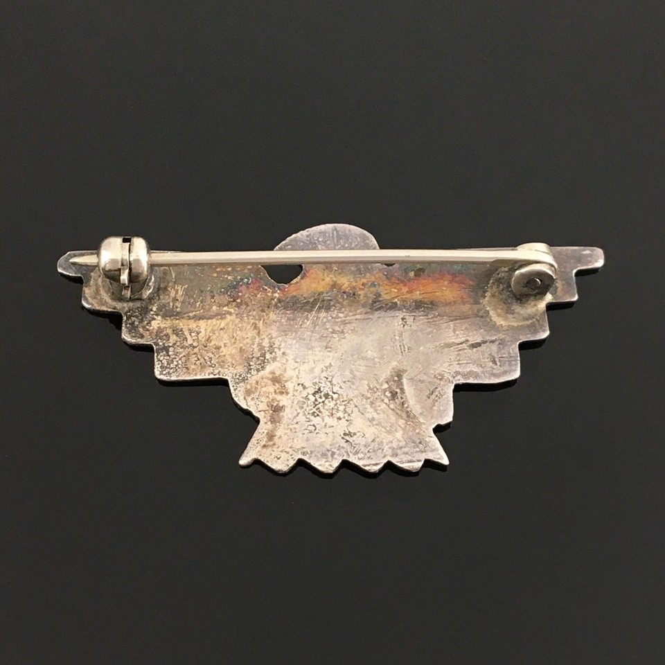 NATIVE AMERICAN NAVAJO HAND STAMPED SILVER THUNDERBIRD PIN | eBay