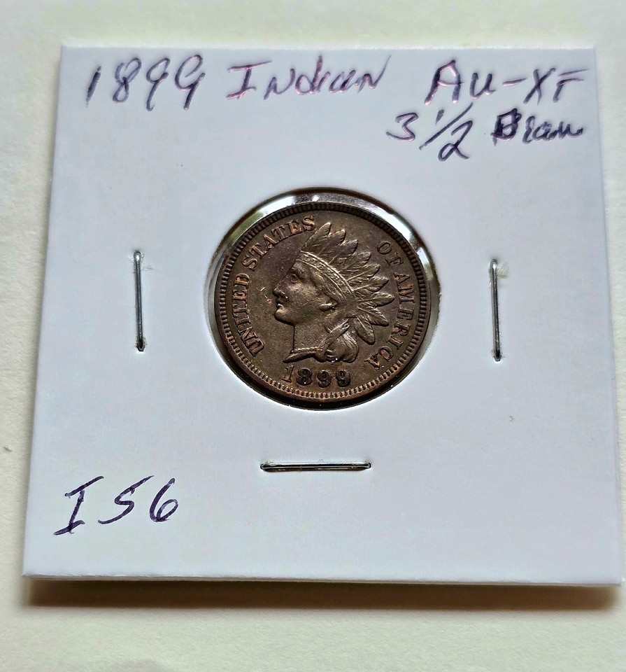 1899 Indian Head Cent Choice AU Bold Details Beautiful Eye Appeal ...