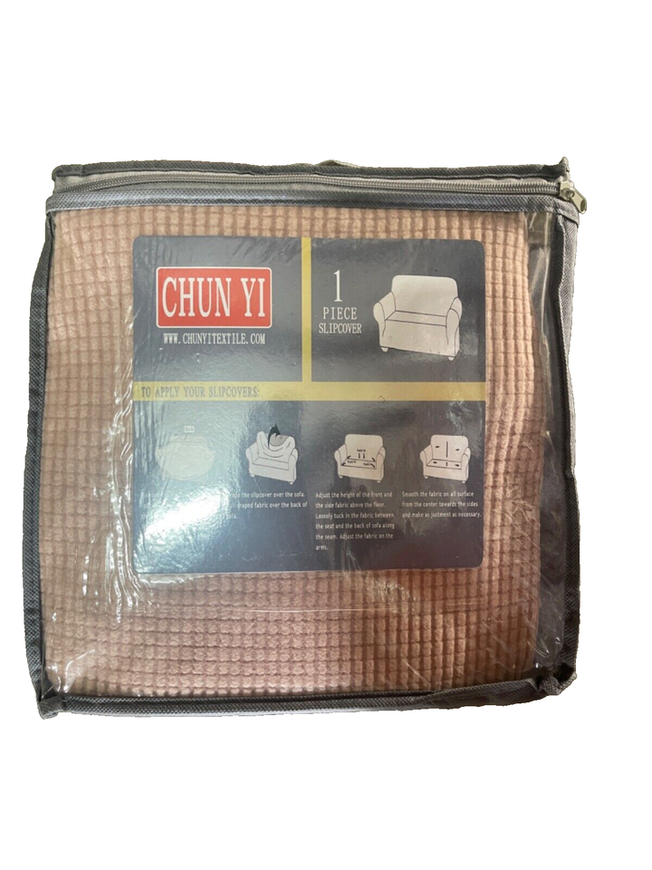 CHUN YI Jacquard Sofa Covers 1-Piece Polyester Spandex Fabric Slipcover ...