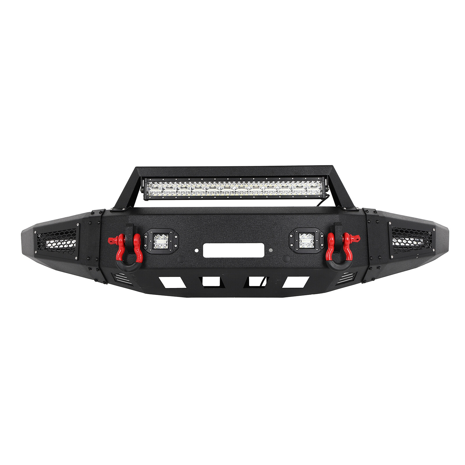 Textured Steel Front Bumper W/Winch Plate & LED Lights For Ford Ranger ...