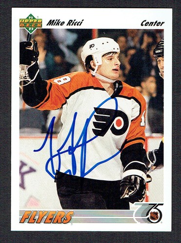 Mike Ricci #143 signed autograph auto 1991-92 Upper Deck Hockey Card | eBay