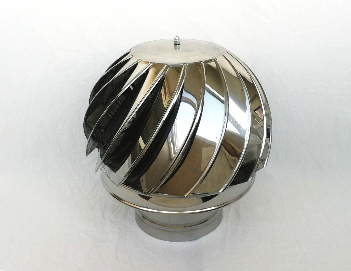 CHIMNEY SPINNER COWL Stainless Steel Spinning Wind Rotating Cap fit 100 ...